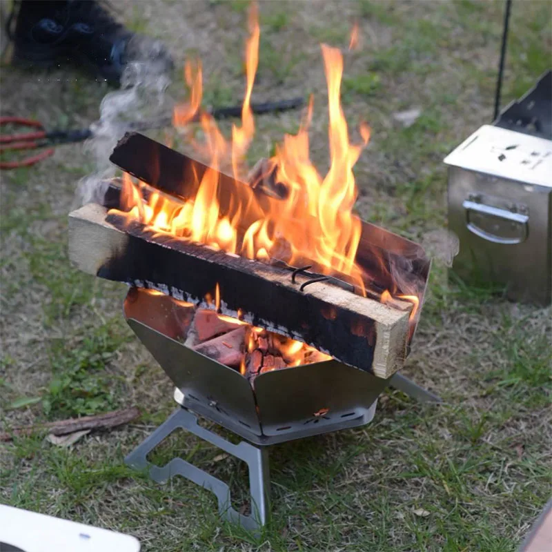 Portable Bonfire Campfire Pit Camping Wood Stove Charcoal Bonfire Stove ...