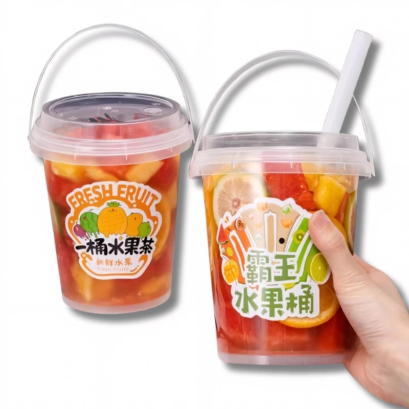 Alibaba.com: Custom Clear PP Plastic Cups with Handle, Disposable Boba ...