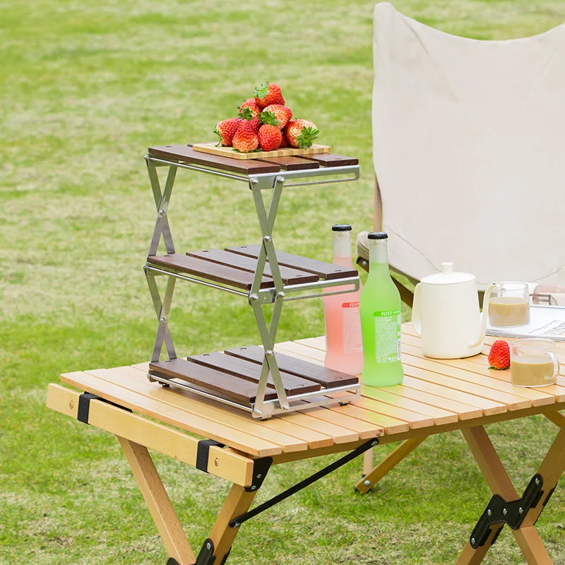 Triple Portable Foldable Three-layer Camping Shelf - Buy Blackened ...