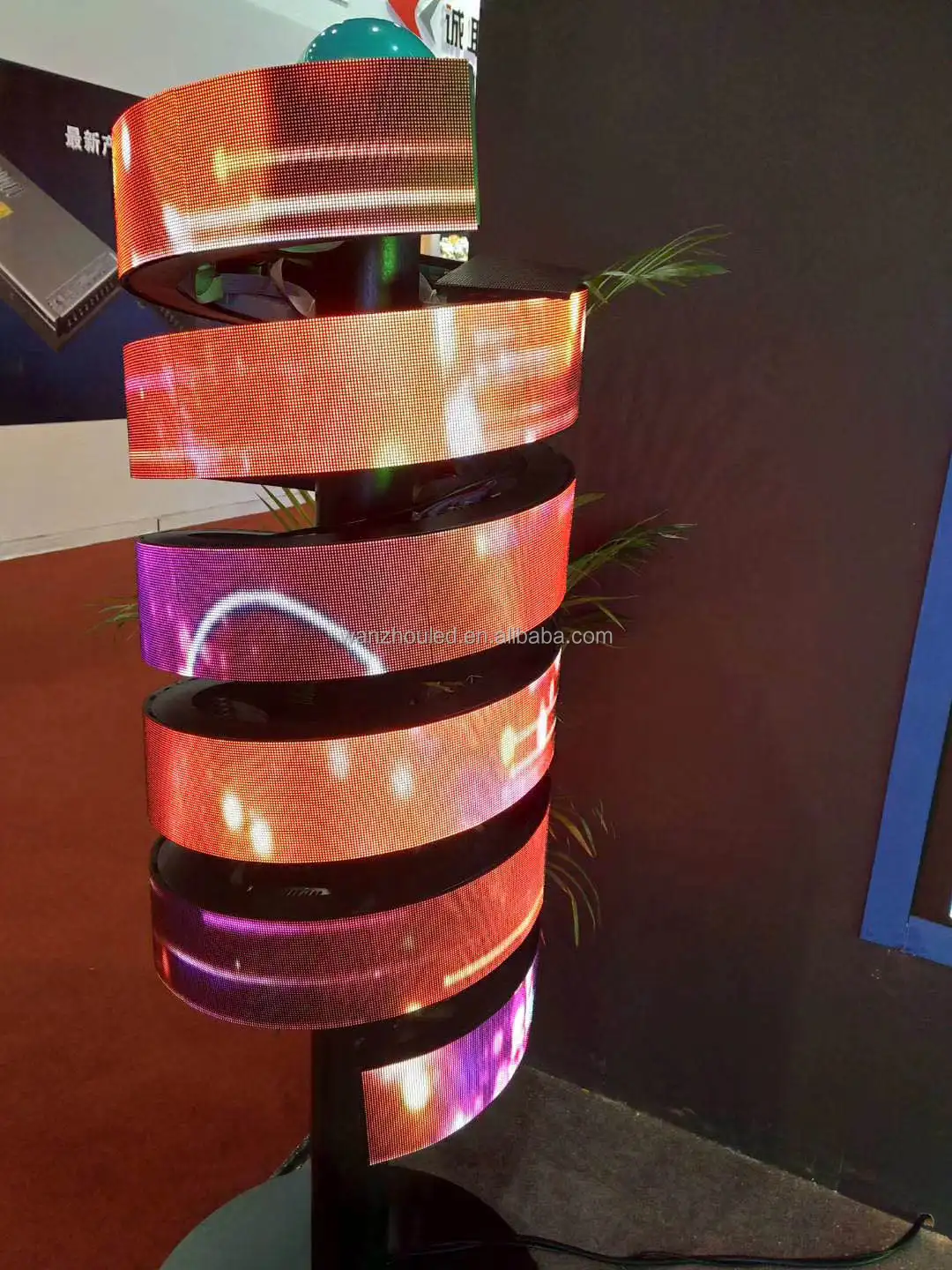 Flexible Circular Column Led Screen Curve Soft Display Module Cylinder ...