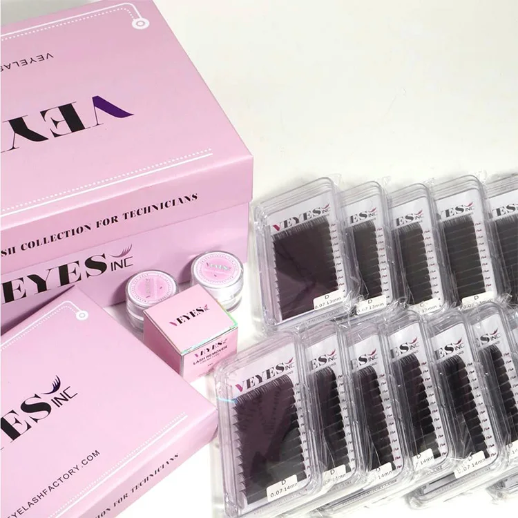 Veyes Jet Black Cashmere Lash Extensions Pinch Method Wholesale Silk ...