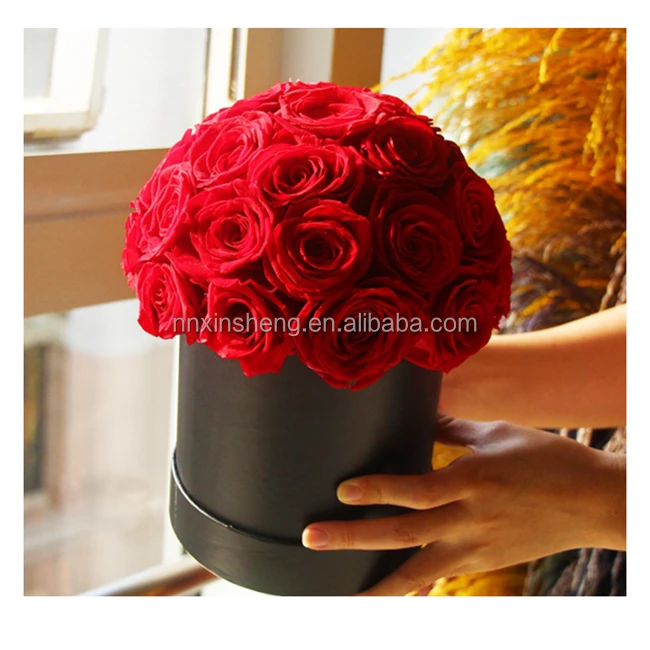 Preserved Flowers Bouquet Rosas Round Flower Box Everlasting Forever ...