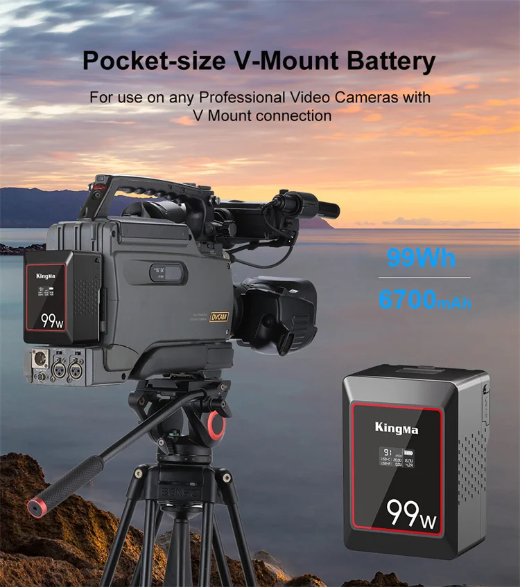 KingMa 99Wh V Mount V Lock Battery 14.8V Li-ion Battery Rechargeable ...