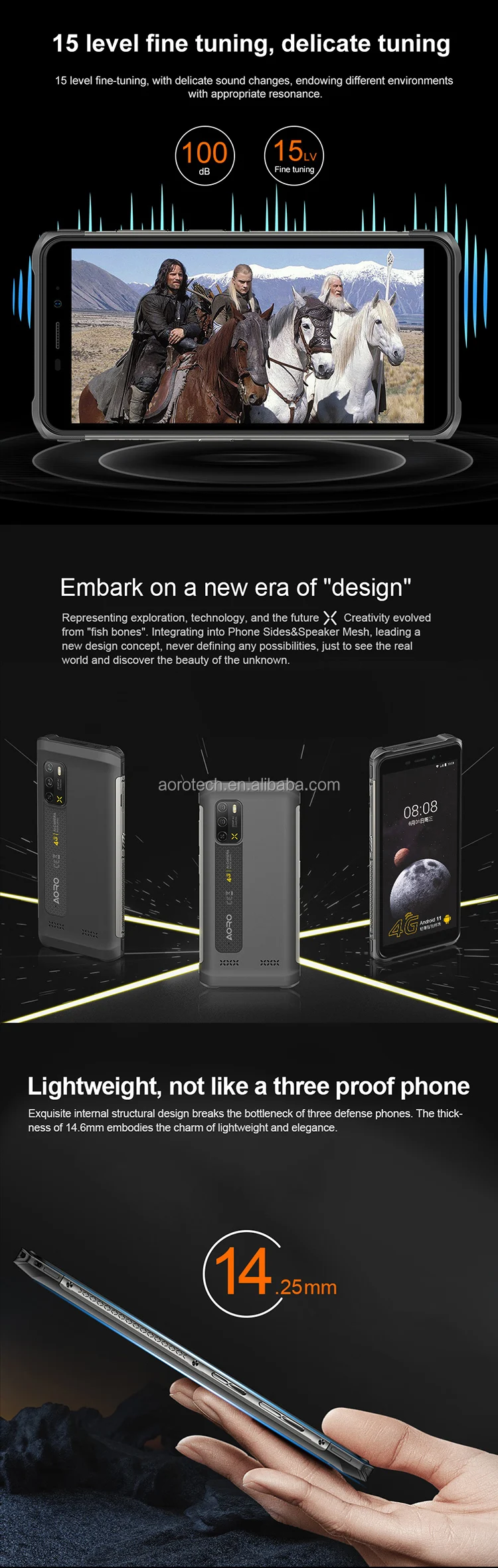 AORO A13 Rugged Smartphone - IP68 Waterproof & Octa Core