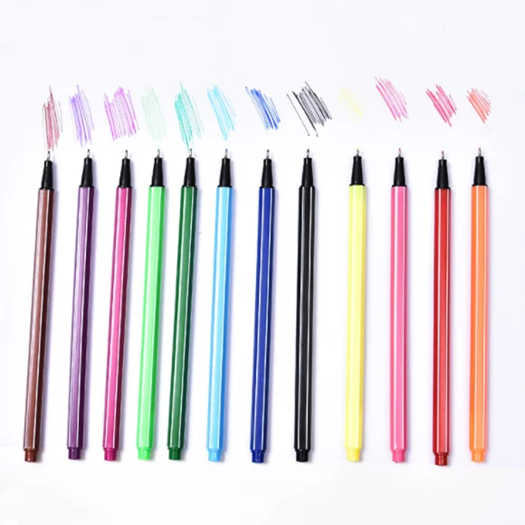 Promotional 24pcs Fine Art Line Color Drawing Pen Set Plastic Fine Line ...