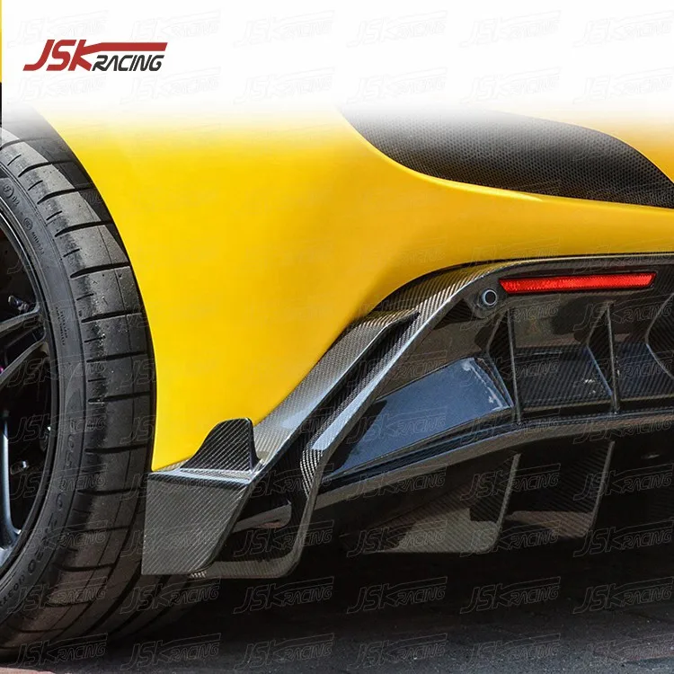 PT STYLE CARBON FIBER REAR BUMPER CANARDS REAR BUMPER SPLITTER for 2019 ...