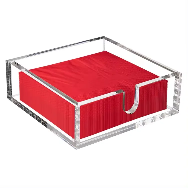 Custom Restaurant Hotel Tabletop Transparent Perspex Tissue Storage Box ...