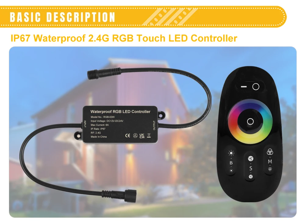 RGB-02W RF Wireless LED Dimmer 2.4G RGB LED Remote Controller ...