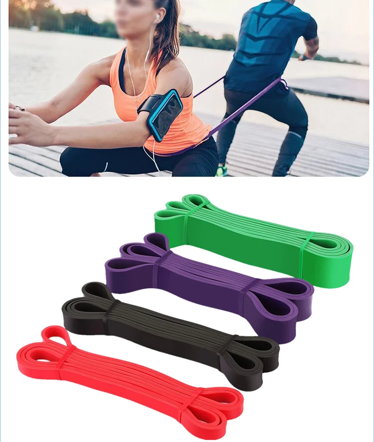Custom Elastic Long Yoga Power Pull Up Assist Stretch Bands Fitness ...