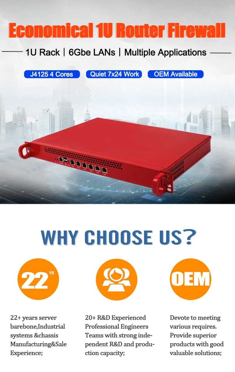 Enterprise Rack 1U Soft Router/firewall/voip/network Security