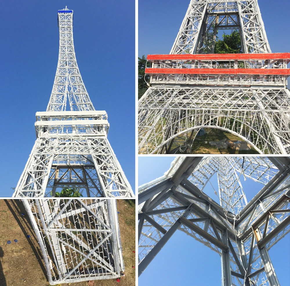 LED Eiffel Tower Commercial Square Lar Outdoor Christmas Decorations 3D ...