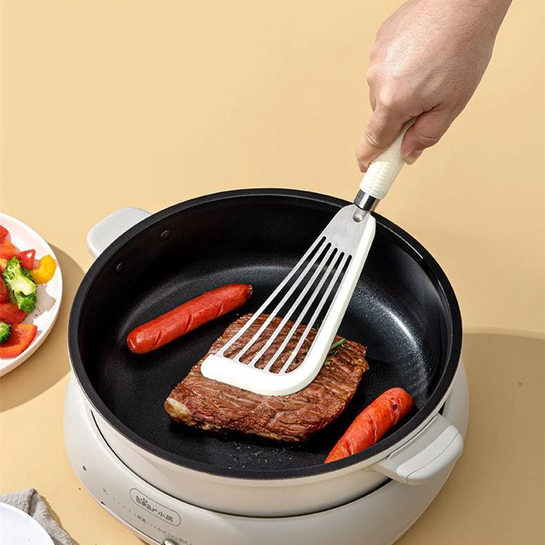 Manjia Kitchen Utensils Stainless Steel Fish Ham Spatula Heat Resistant Slotted Spatula Turner ...