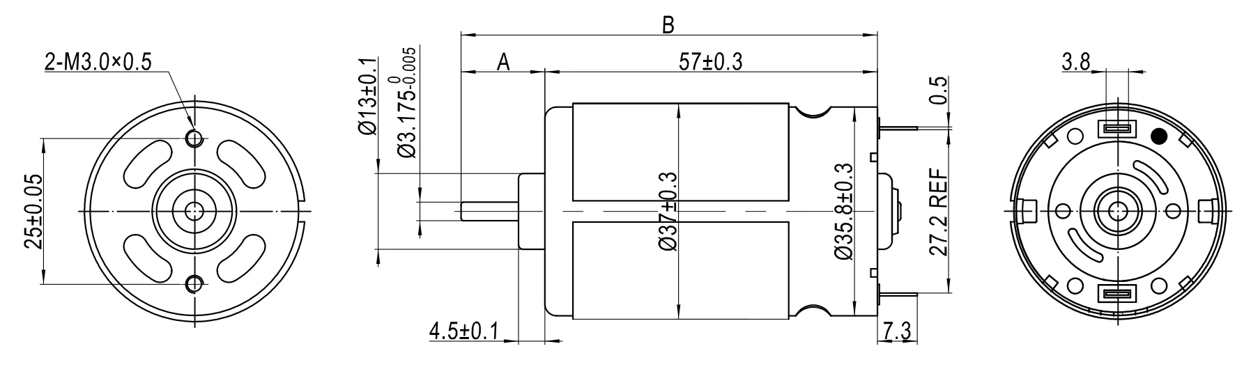 36mm RS 545 RS-540 High RPM Carbon Brush Micro 12v 24v DC Motor