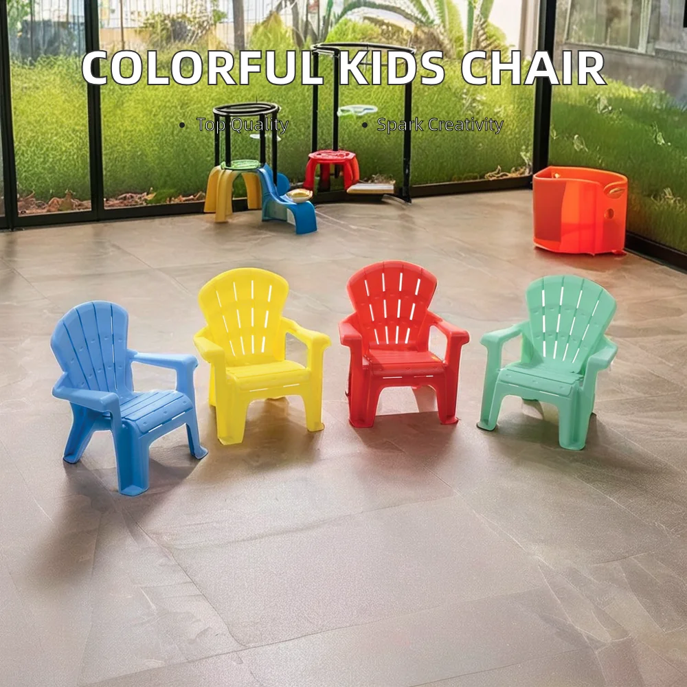 Colorful Plastic Adirondack Chair for Kids Nice Price Portable with Armrest European Style for ...