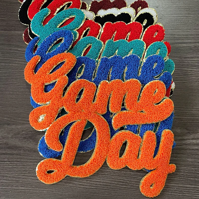 Wholesale Chenille Letter Patches with Sequins for Game Day