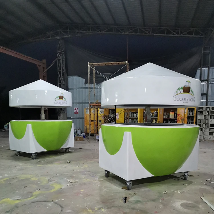 Plastic Kiosk - Fresh Juice Bar with Coconut Fiberglass