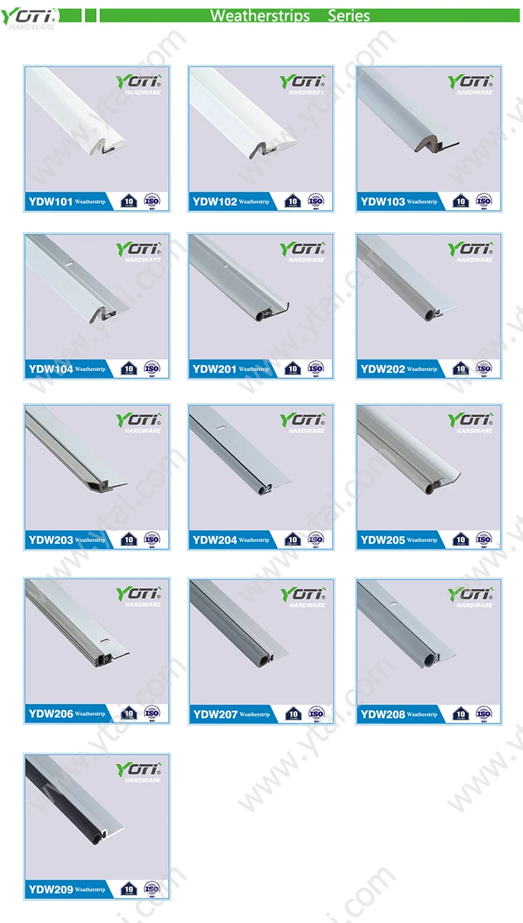 YDW204 Modern Design Aluminum Door Weatherstrip Rubber Door and Window ...