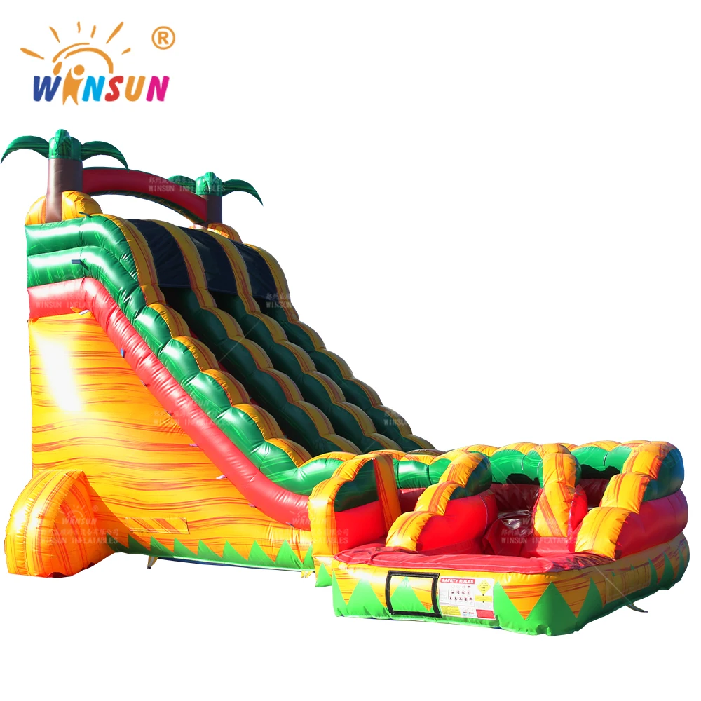 20' Giant Inflatable Slide Inflatable Curve Water Slide With Pool ...