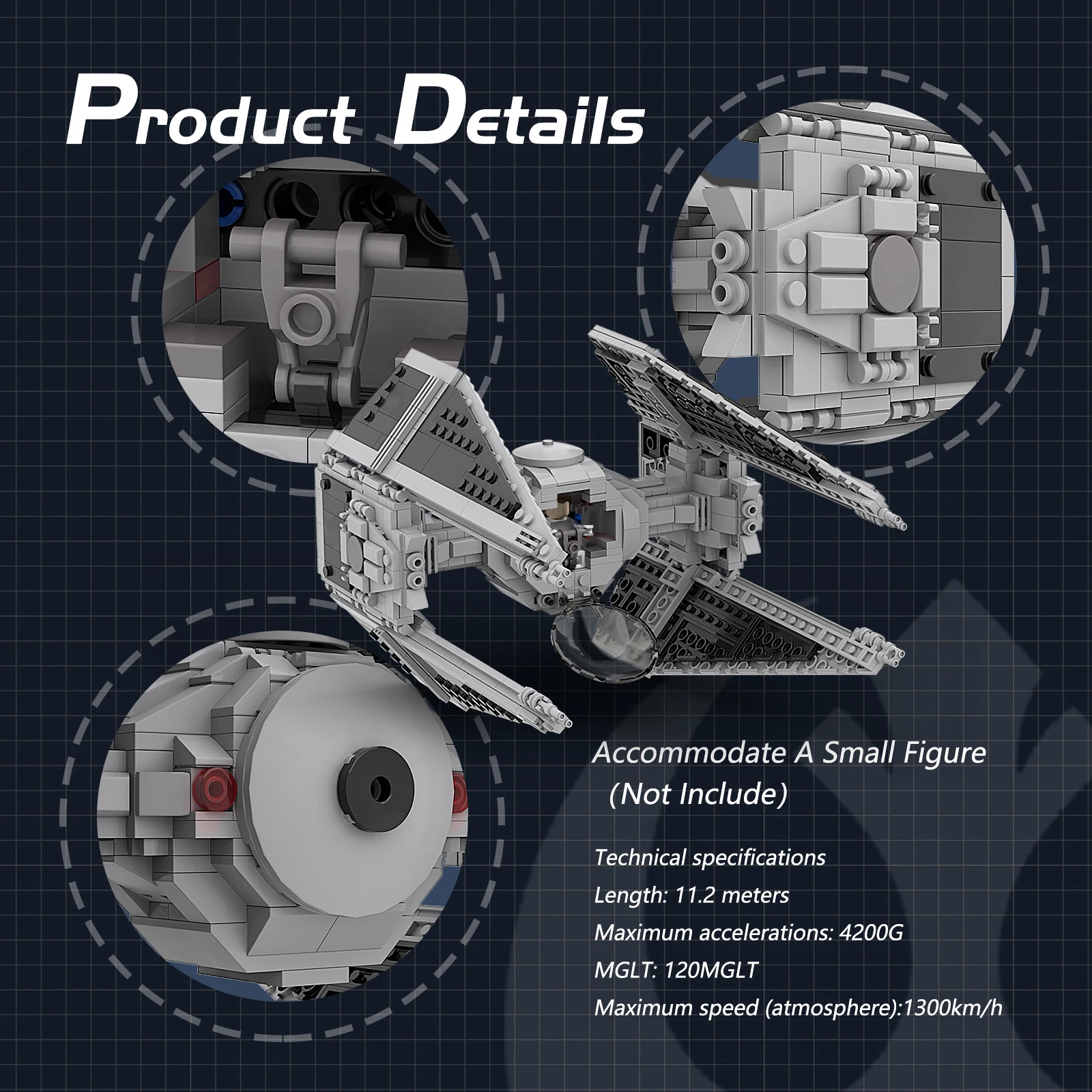 Buildmoc Star Interceptor Wars Building Block Battleship Bricks Space ...