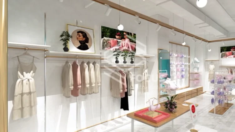 Modern Shopping Mall Clothing Display Showcase Garment Small Retail ...