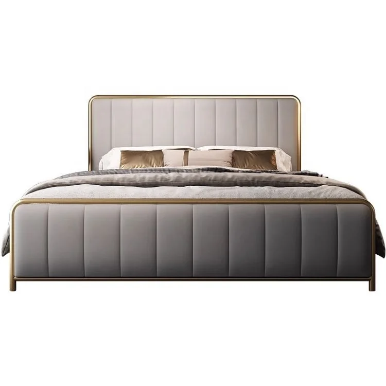 Genuine Leather Queen Bed Frame with Luxury Features