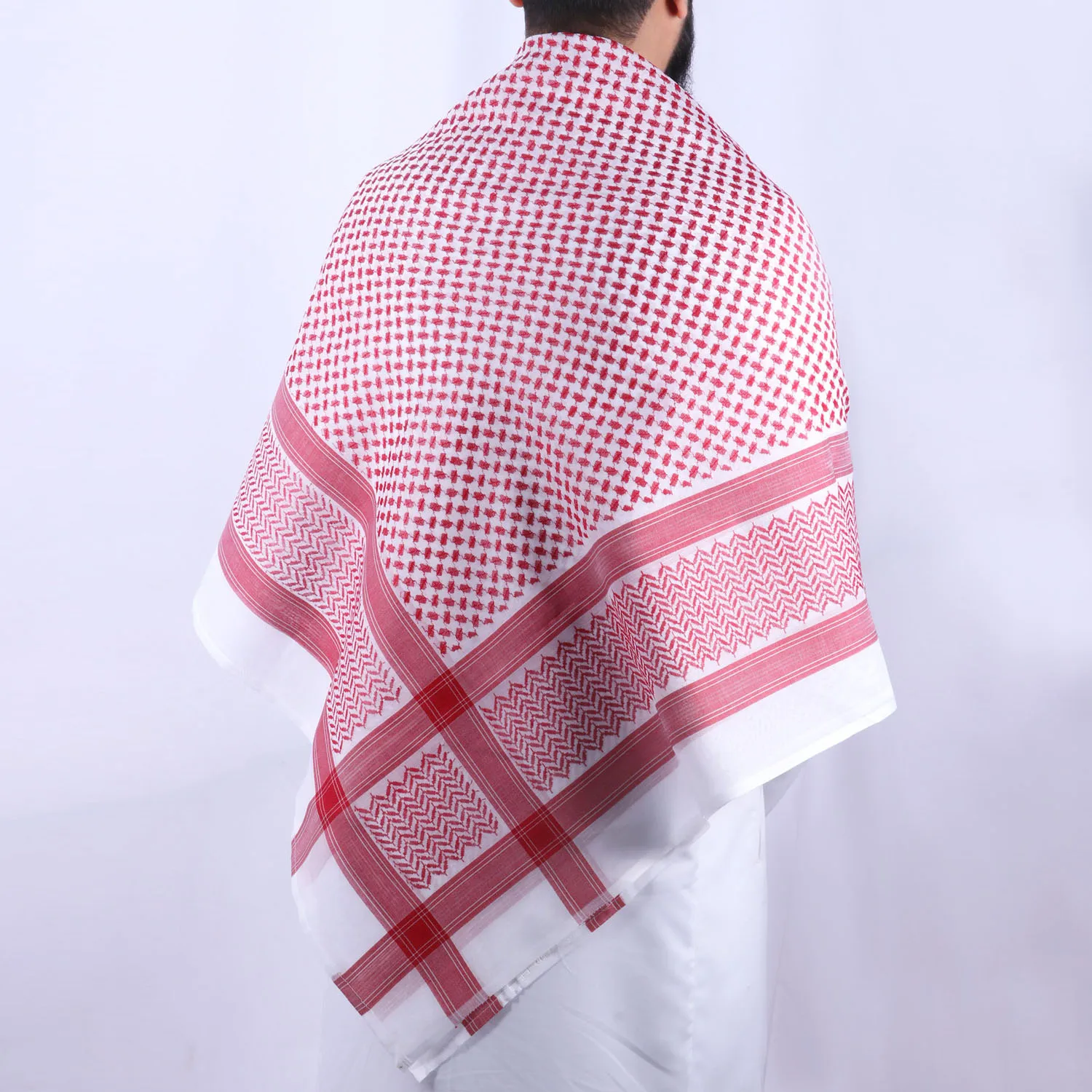 Adult Saudi Palestine Keffiyeh Red Shemagh Arab Premium Wrap Muslim ...