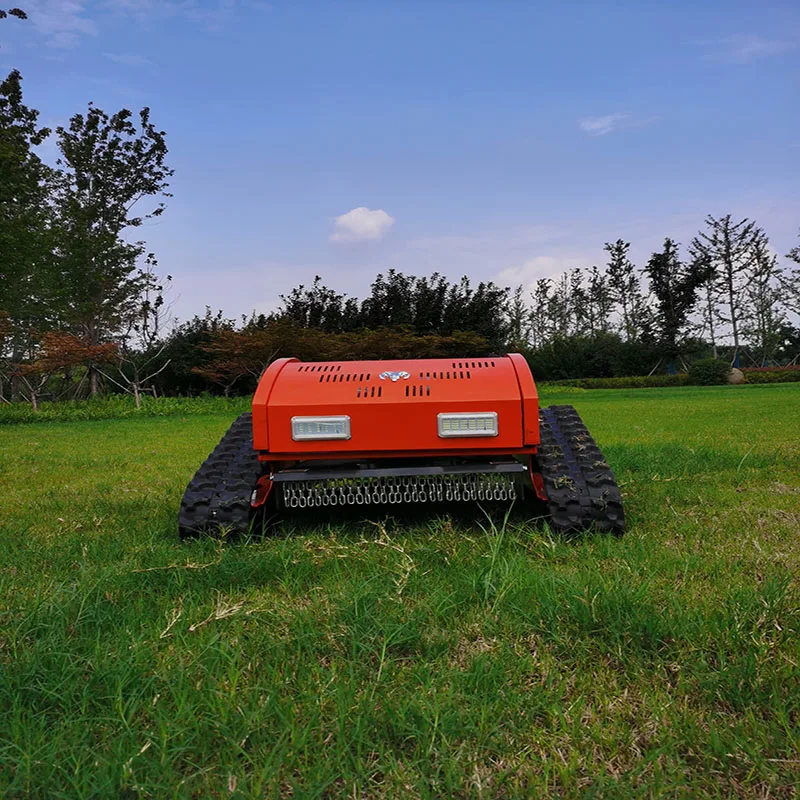 Remote Control Crawler Lawn Mower with Snow Blade - 7.5HP Gasoline ...
