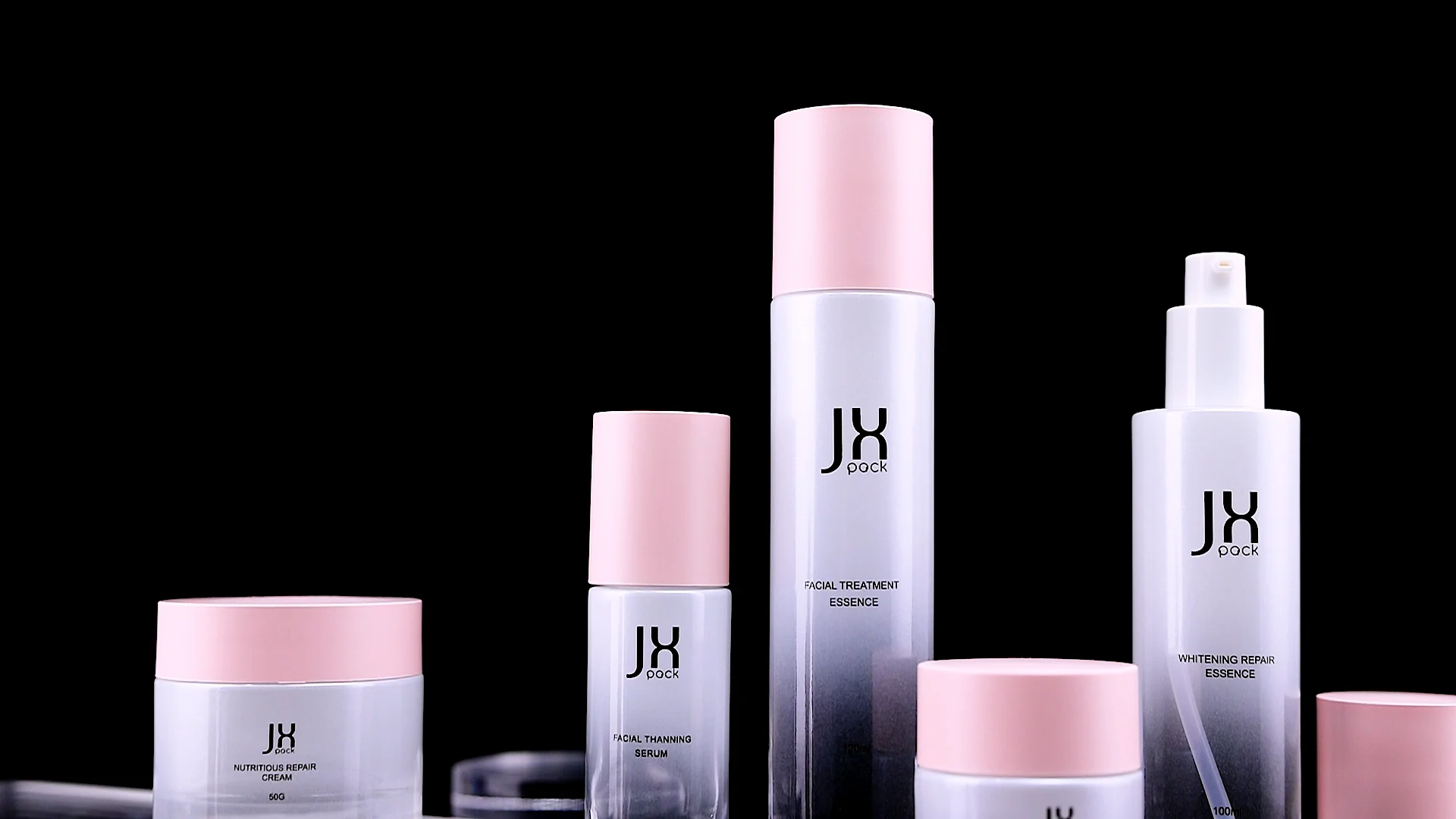 Cylindrical Gradient Frosted 30ml 50ml 100ml Glass Packaging Set ...