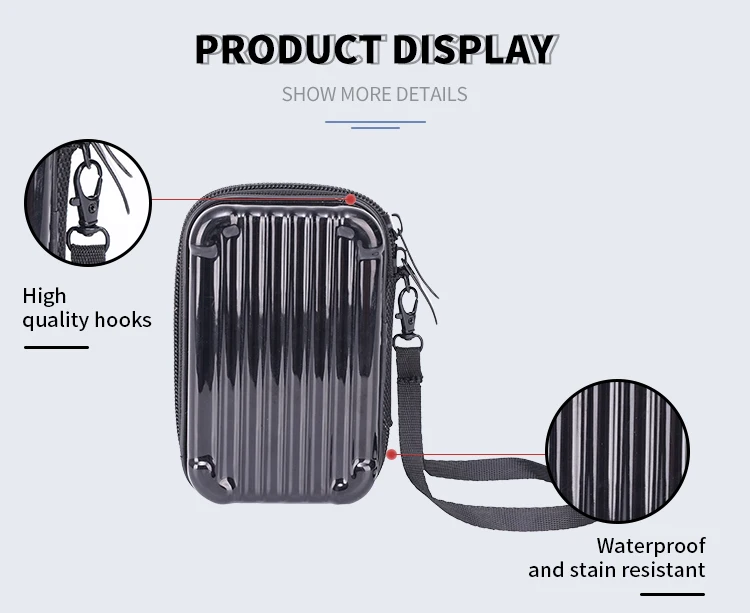 Small Crossbody Suitcase Makeup Hard Vanity Case Zipper Abs Pc Hard ...