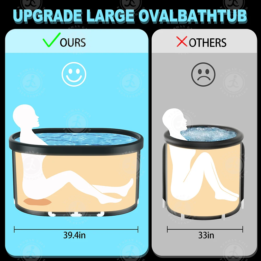 Oem Logo Portable Outdoor Pvc Foldable Ice Bath Athletes Ice Bath Tub With Lid Inflatable Ice