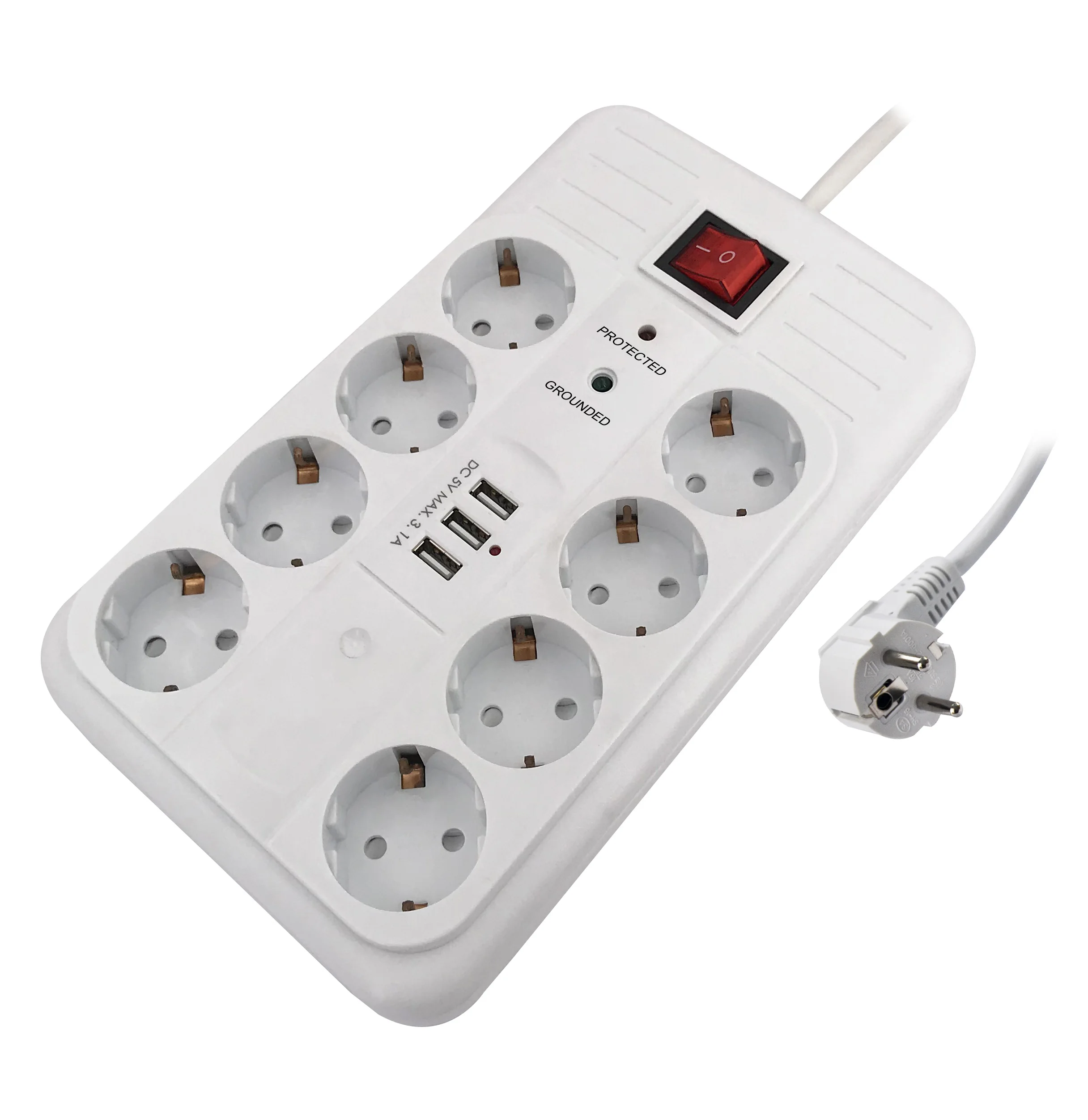 Multi Socket,Power Socket,8 Ways German Type Power Sockets,With 3 Usb ...