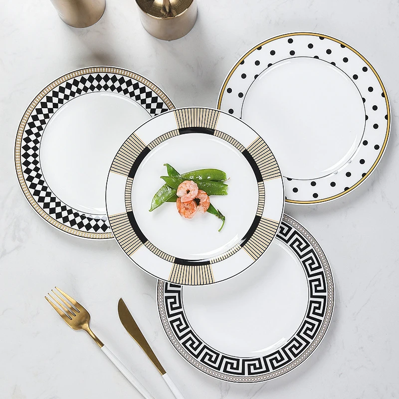 New Design Dinner Set of Dishes Ceramic Plate Colored Glazed Ceramic ...