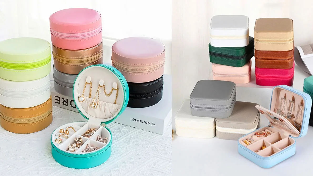 Small Jewelry Box Necklace Ring Storage Organizer Mini Jewelry Case ...