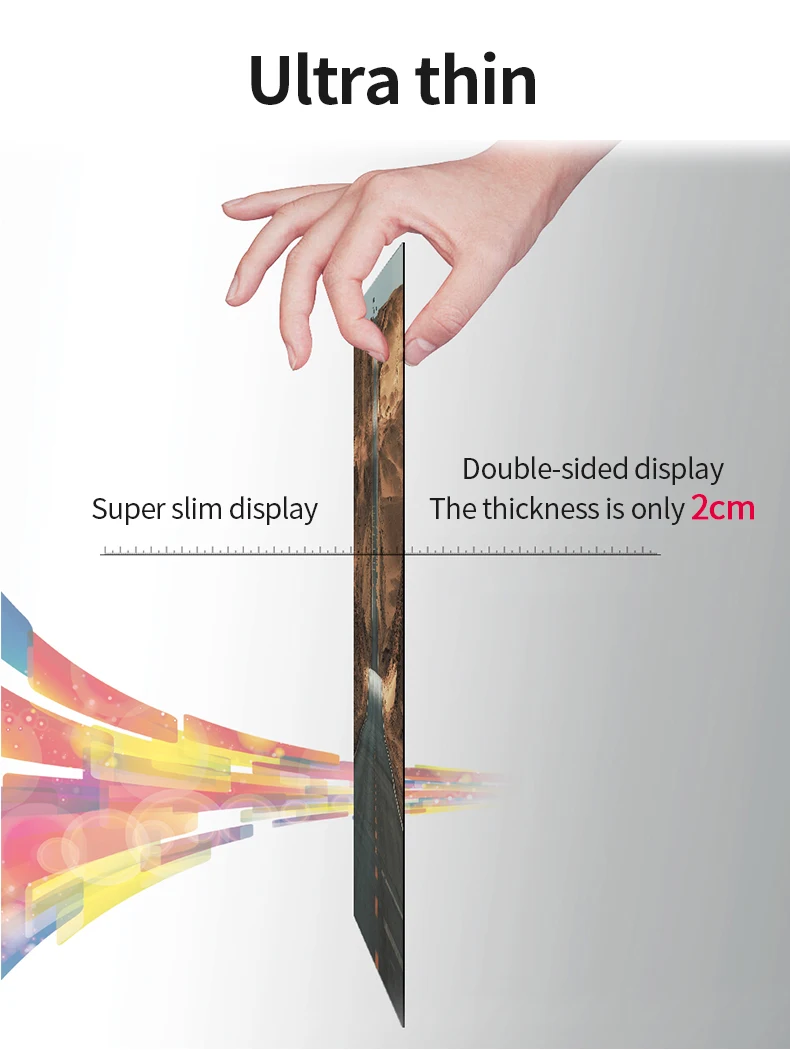 Double Side Dual Digital Window Display Signage Vertical Transparent ...