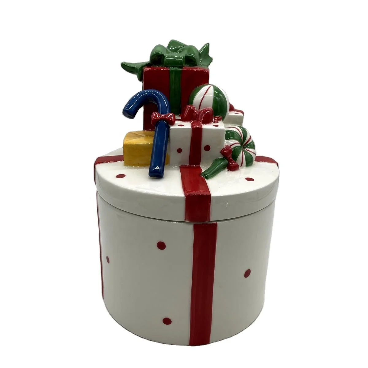 Round Ceramic Christmas Gift Box Storage Jar| Alibaba.com