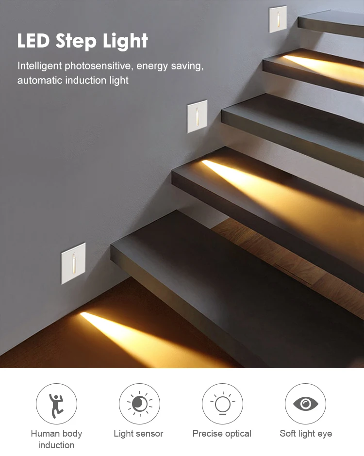 DGLUX Intelligent Sensor Indoor Footlight - 3W LED Step Light