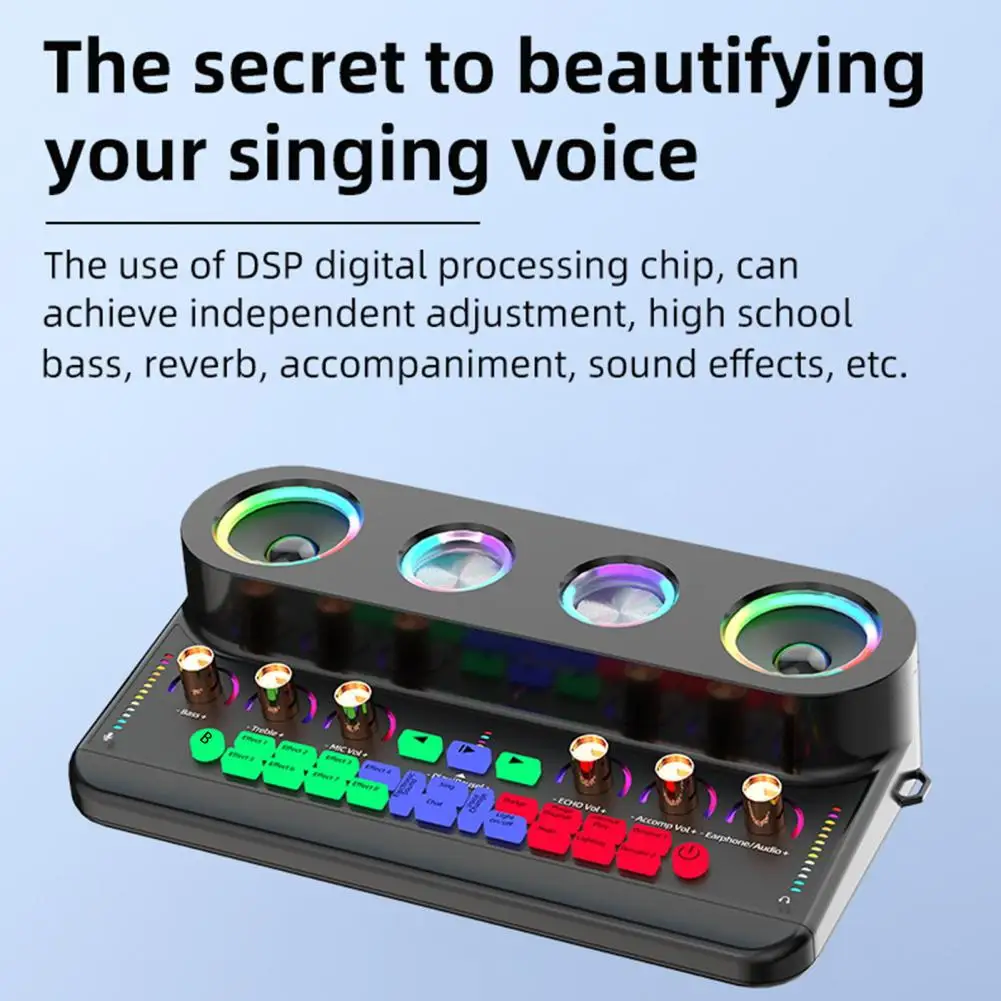 S20 Audio Sound Board Power Display Full-range Dual Speakers Bt ...