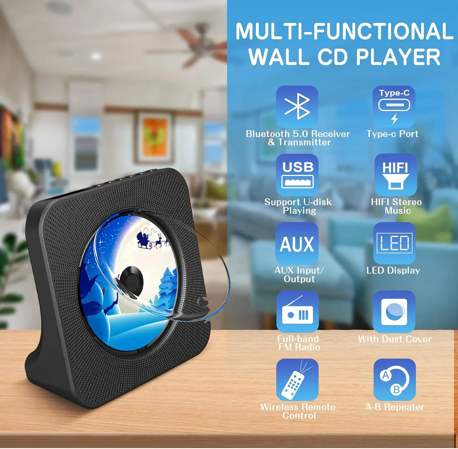 Cd Player Portable Bluetooth Desktop Cd Player Home Cd Players ...