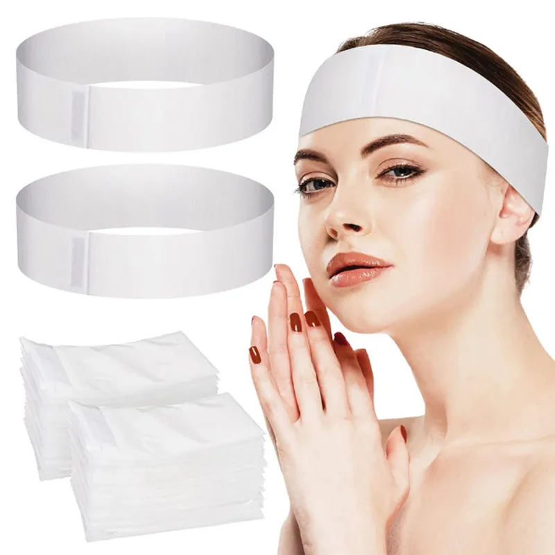 2024 New Disposable Spa Facial Headbands Elastic Headband Wrap ...