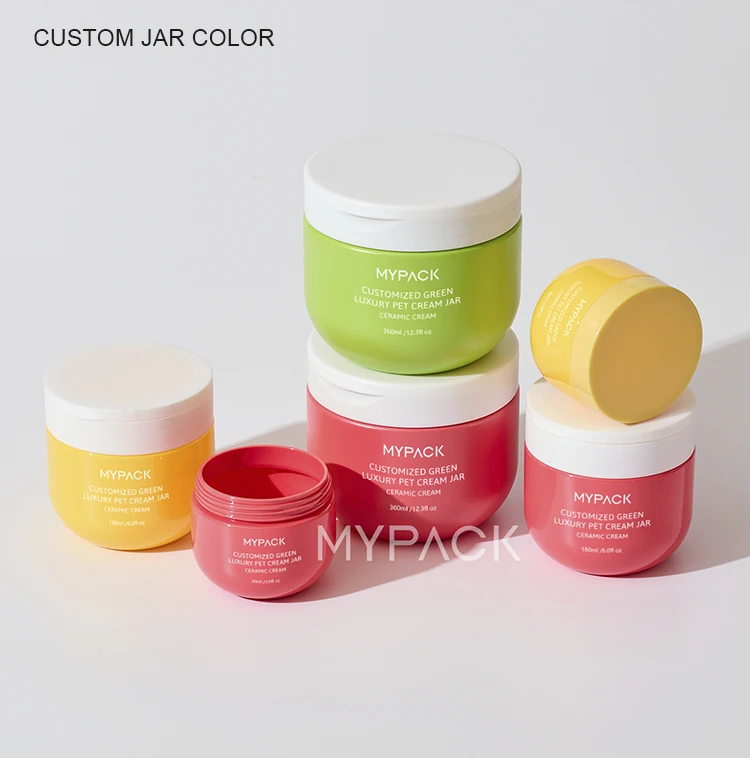 MYPACK 180g 12oz Pink Round Containers Pet Body Scrub Ice Cream Hair ...