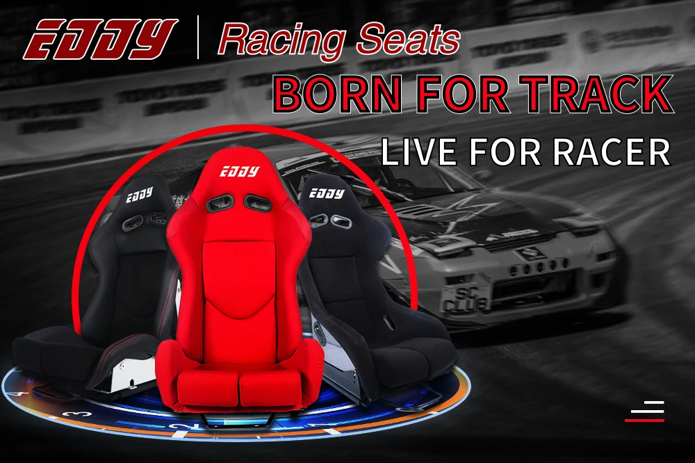 EDDYSTAR OEM Racing Simulator Seat Racing Car Seat Reclining Black Drag ...