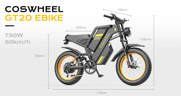 Coswheel Gt20 750w Motor 20*4 Inches High-performance Road Tires 7 ...