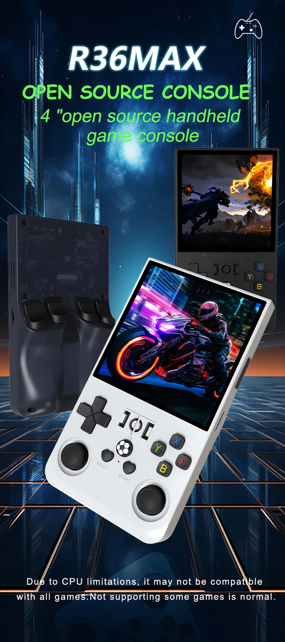 S R36 Max Handheld Game Console 4 Inch Screen 64G Retro Classic Portable Handheld Video Game ...