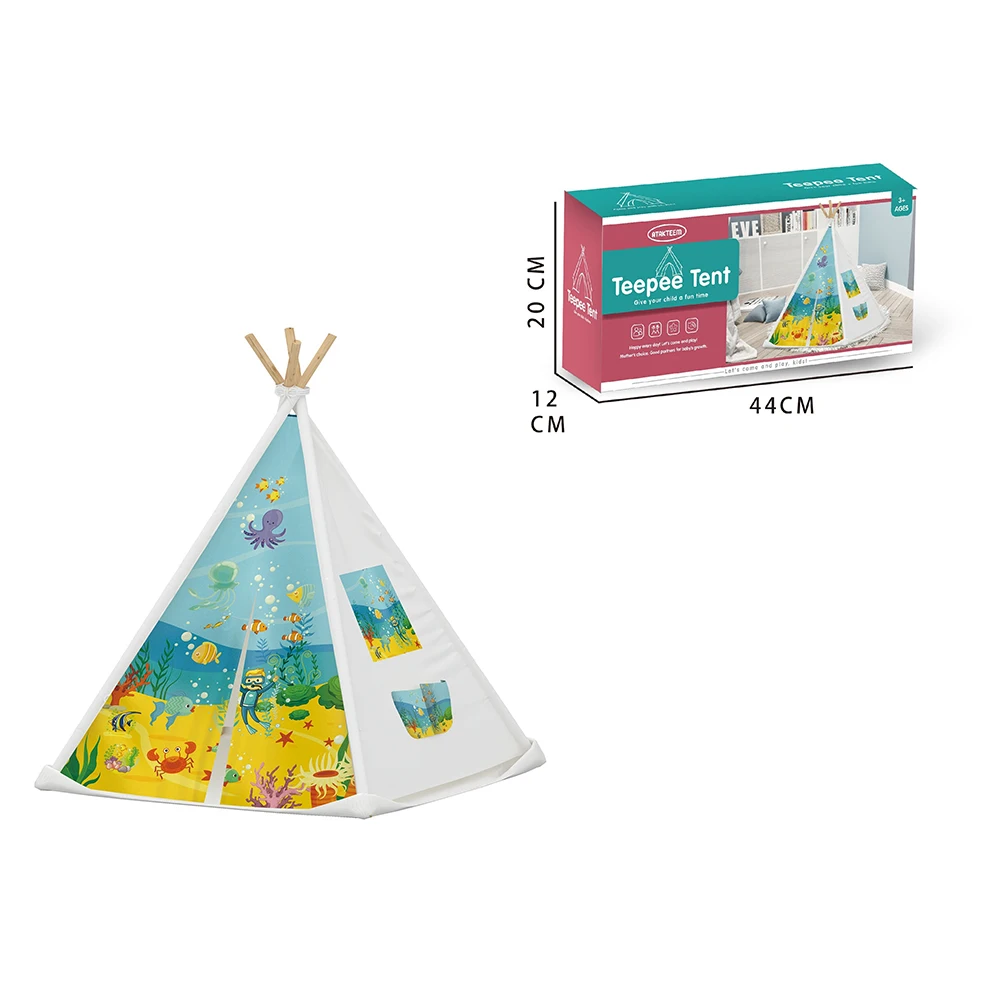 Plastic Bracket Indian Tipi Tent Model 3d Diy Sea Animal Pattern Themed ...