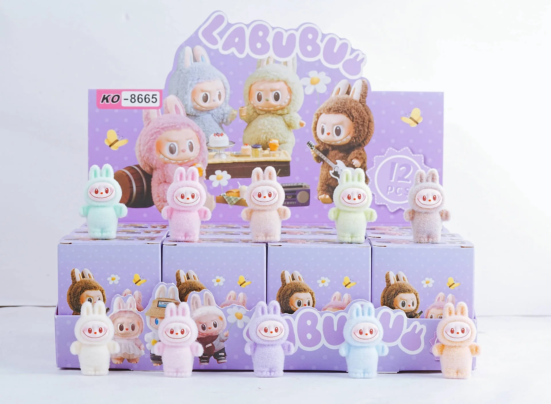 High Quality Labubu Doll Macaron PVC Blind Box Anime Figure Creative ...
