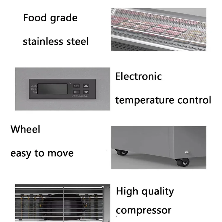 Fresh Meat Deli Display Chiller Supermarket Meat Freezer For Meat ...