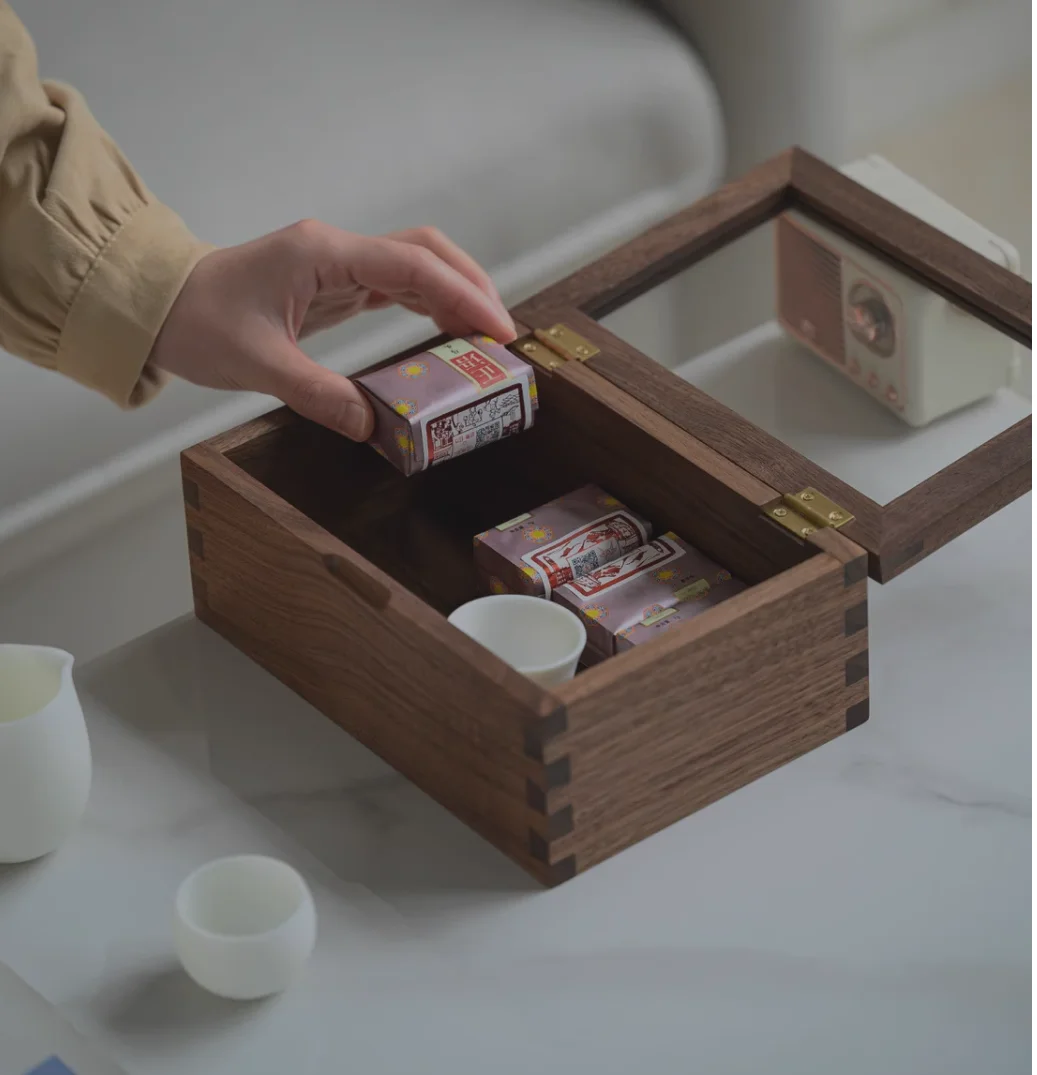 Japanese Vintage Solid Wood Home Collection Display Storage Box ...