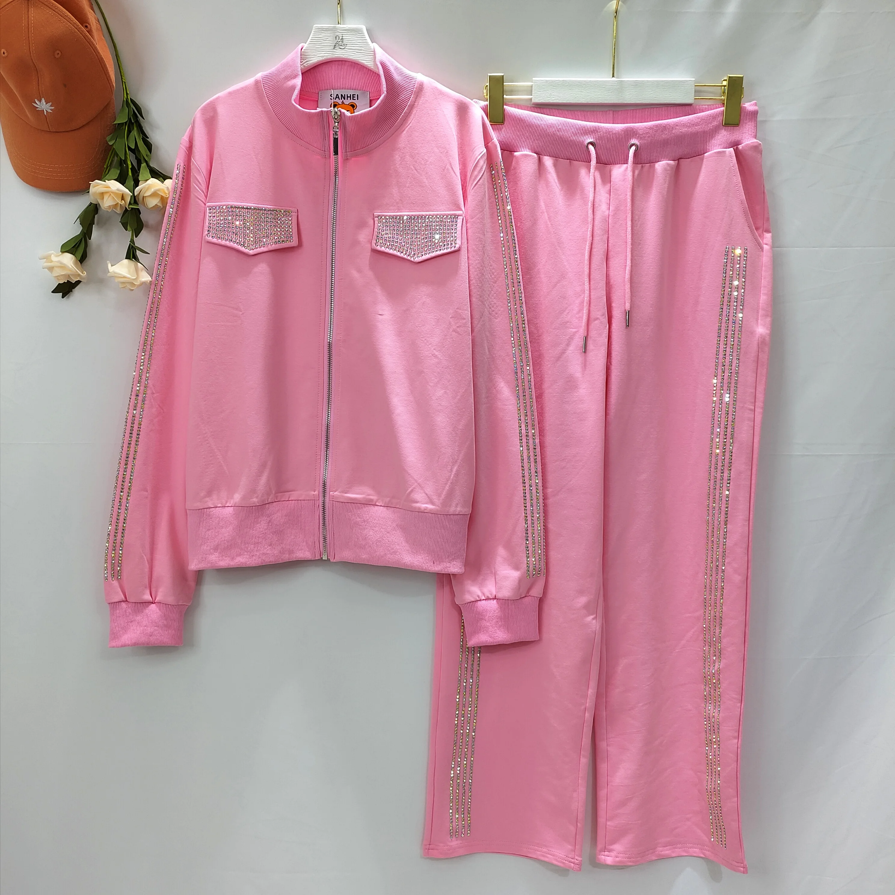 Custom Logo Oem Odm Women Casual Suits Two Piece Pants Set Tracksuit ...