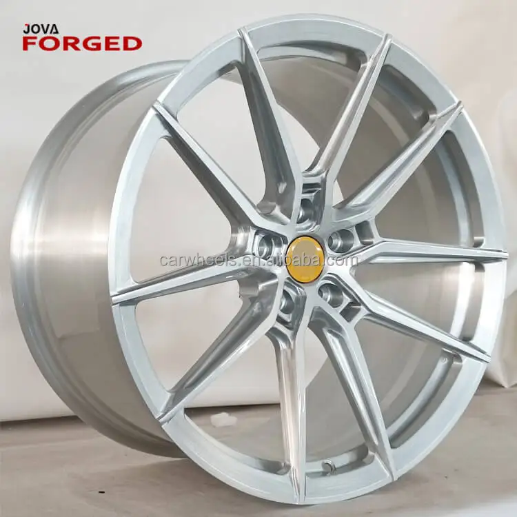 T6061 Brushed Silver Wide Rims 9.5-11.5 Forged Car Wheel Rim 20-24 Inch ...