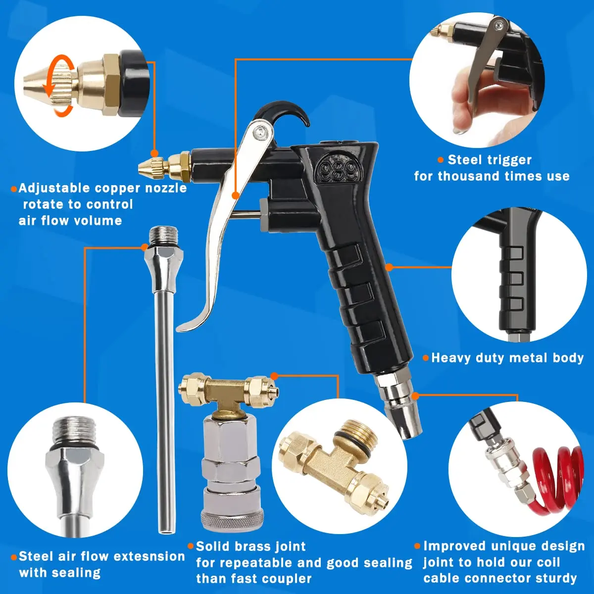 Customizable Industrial Heavy Duty Pneumatic Tool Pistol Grip Steel Air ...